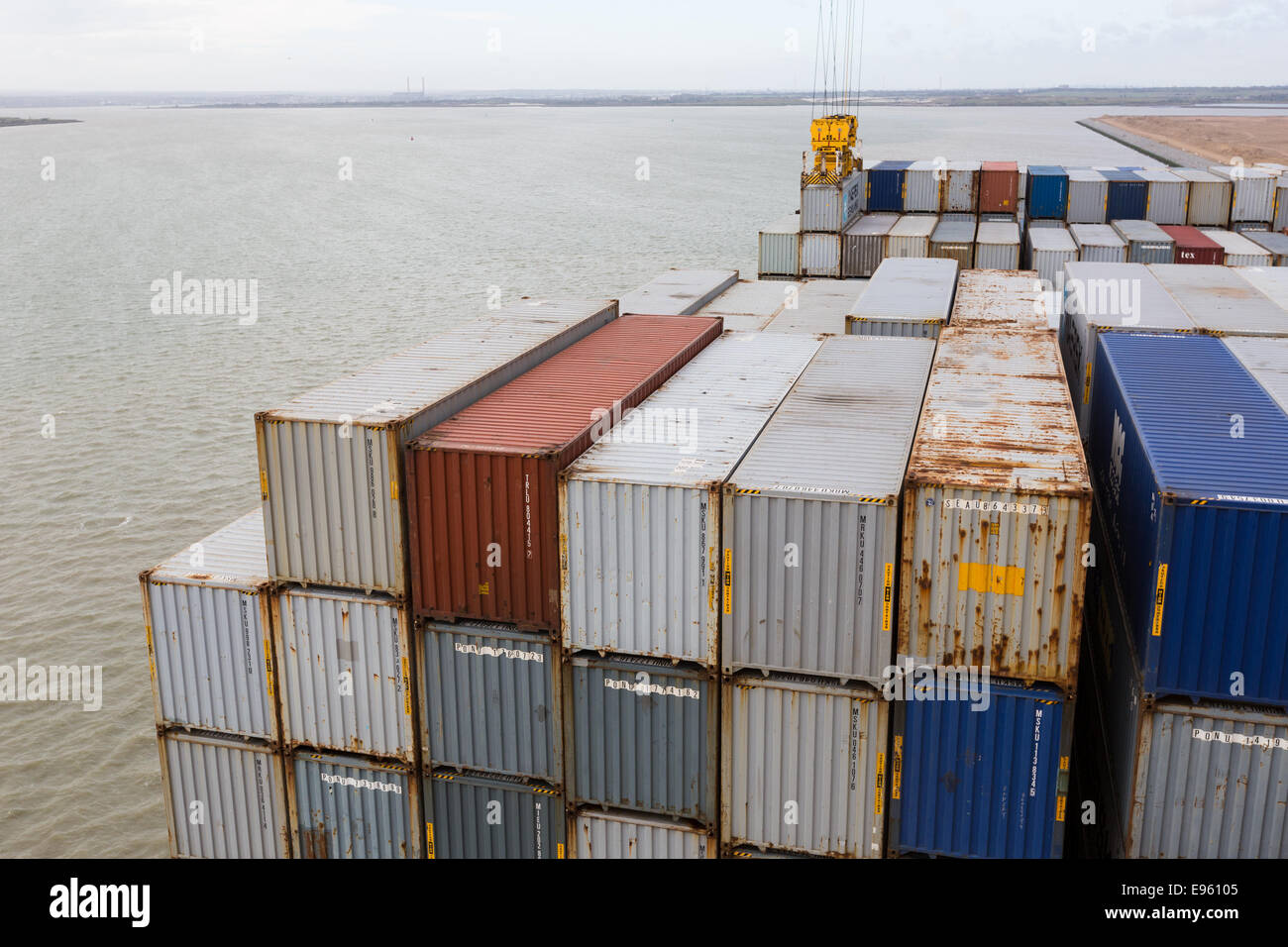 London Gateway, Essex, UK. 19th Oct 2014. Container ship Edith Maersk ...