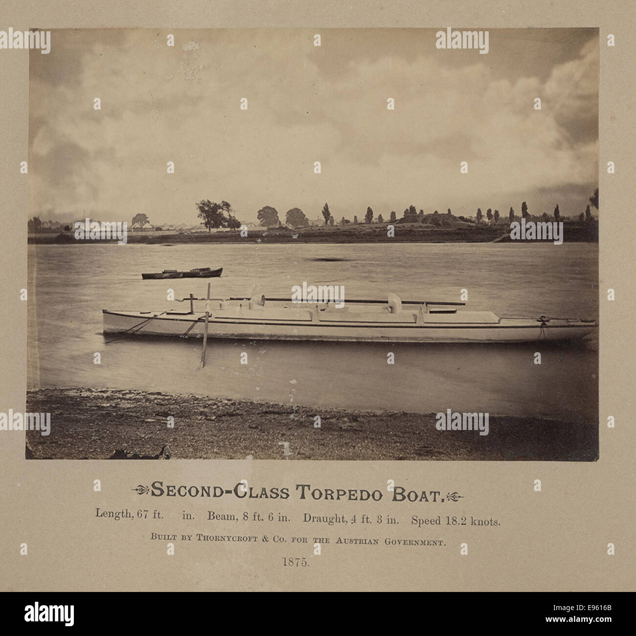 A historical photograph of the second-class torpedo boat designed by ...