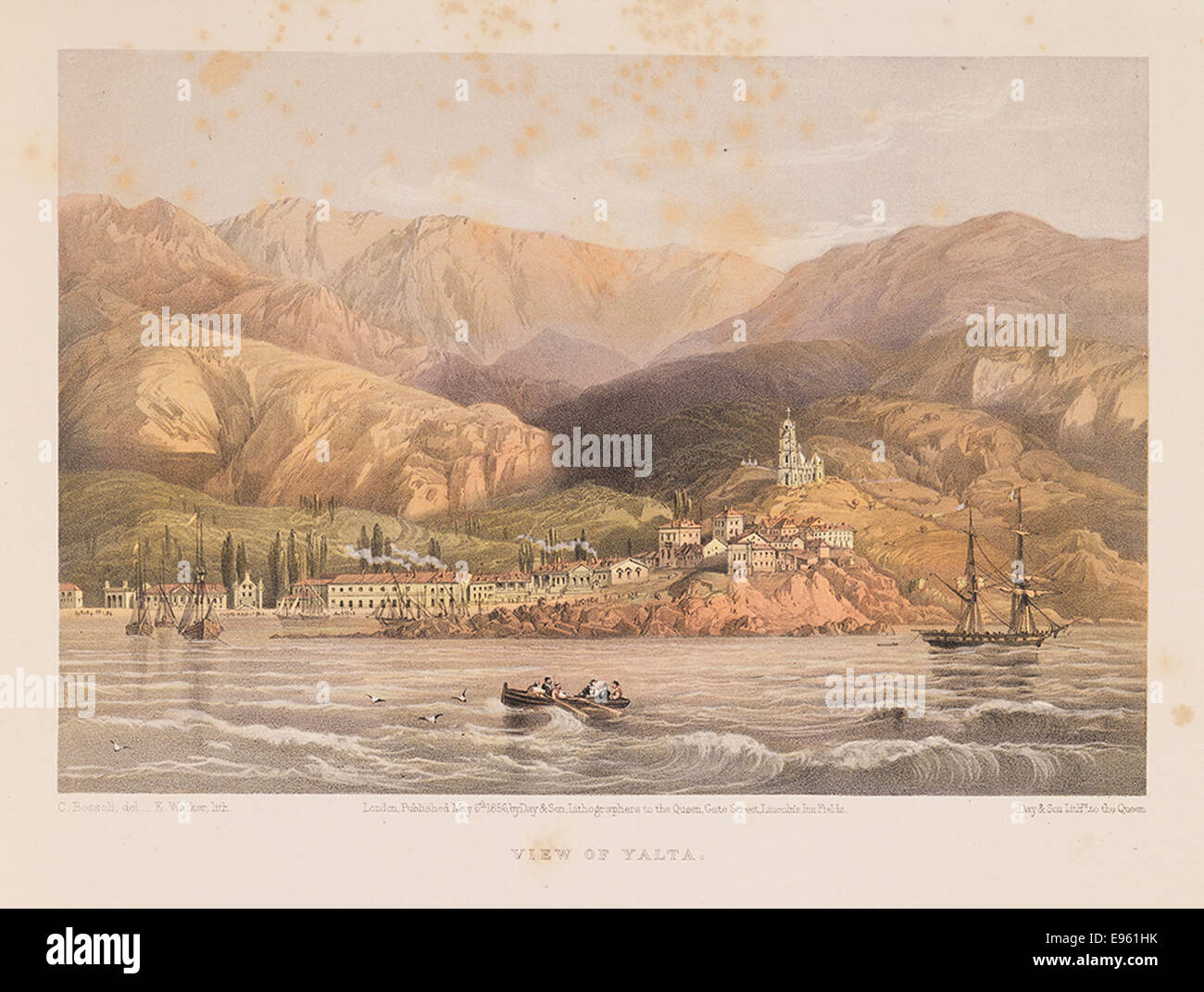 This scenic view of Yalta, located on the Black Sea, shows the ...