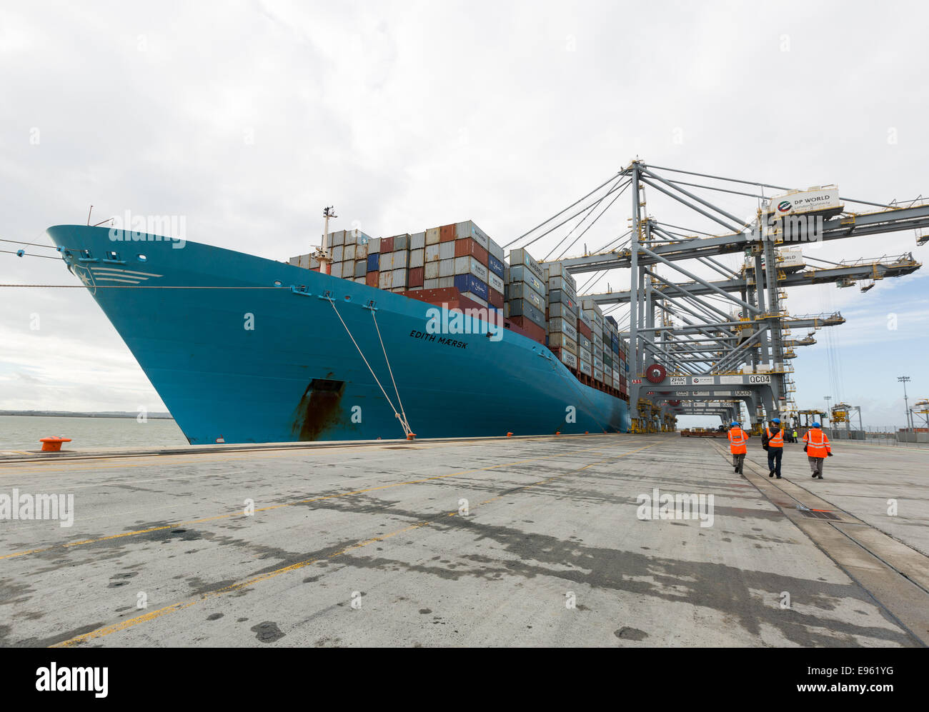 London Gateway, Essex, UK. 19th Oct 2014. Container ship Edith Maersk ...