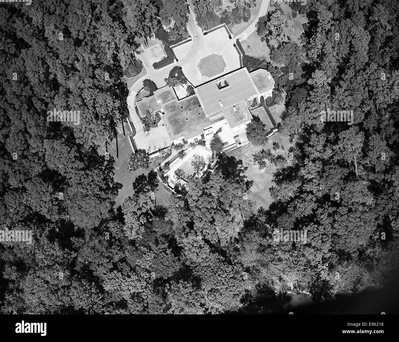 This aerial view shows Elkin Place in Houston, Texas, featuring ...