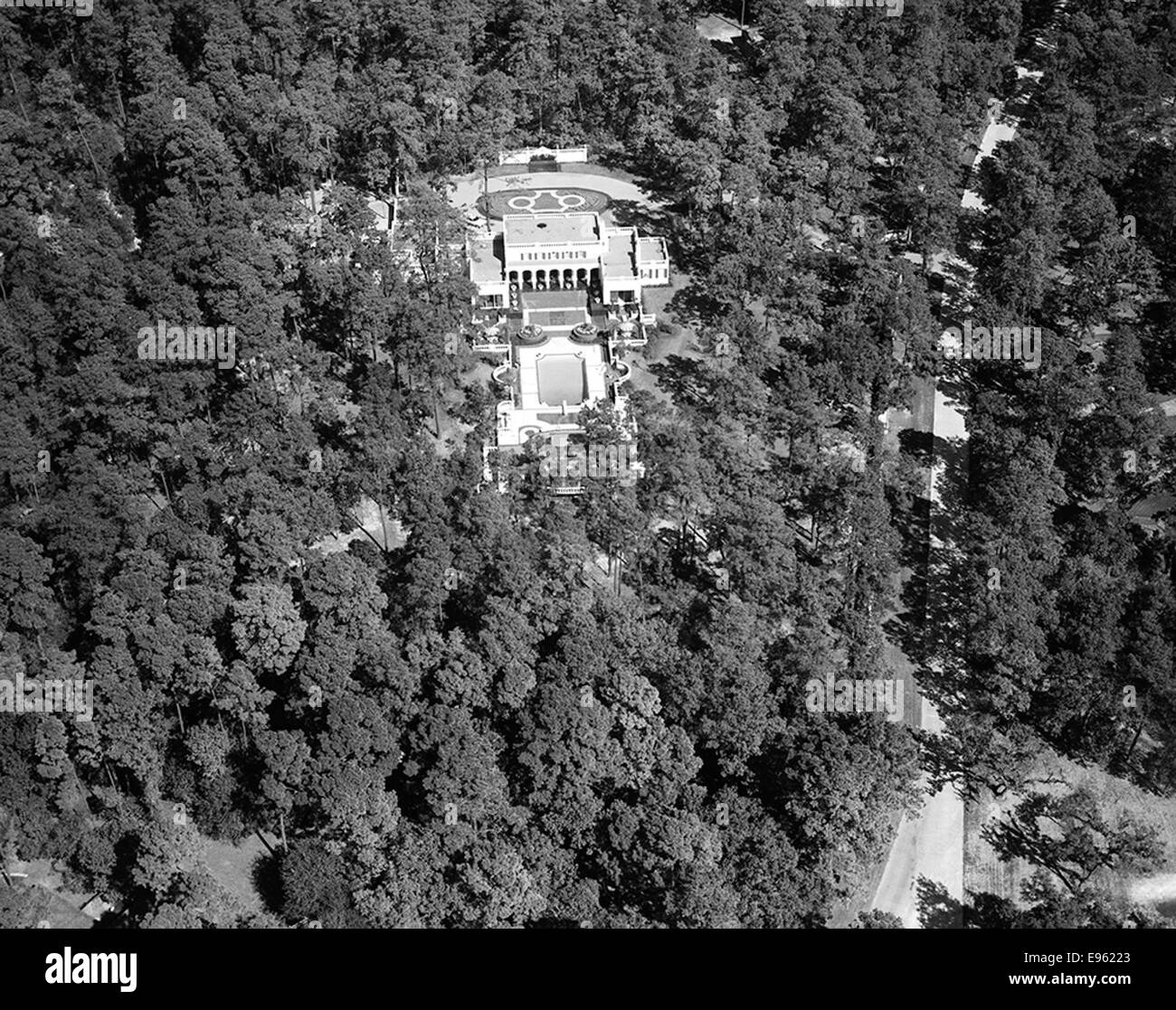 This aerial photograph captures the Theodore Newton Law residence in ...
