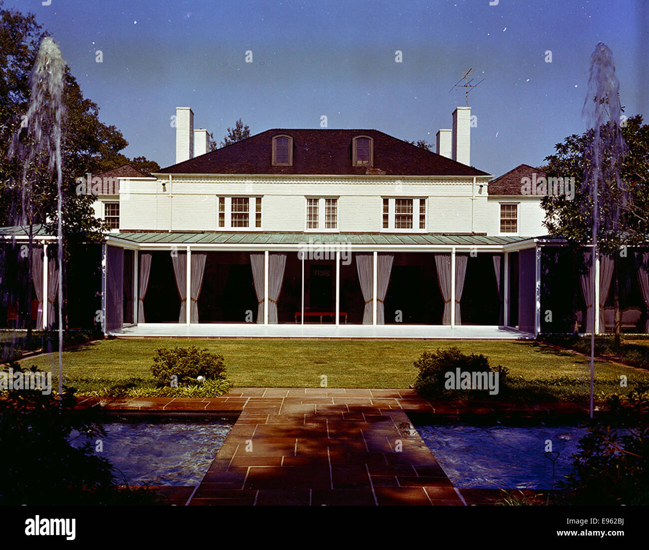 A photograph of the exterior rear of the Theodore Newton Law Residence ...