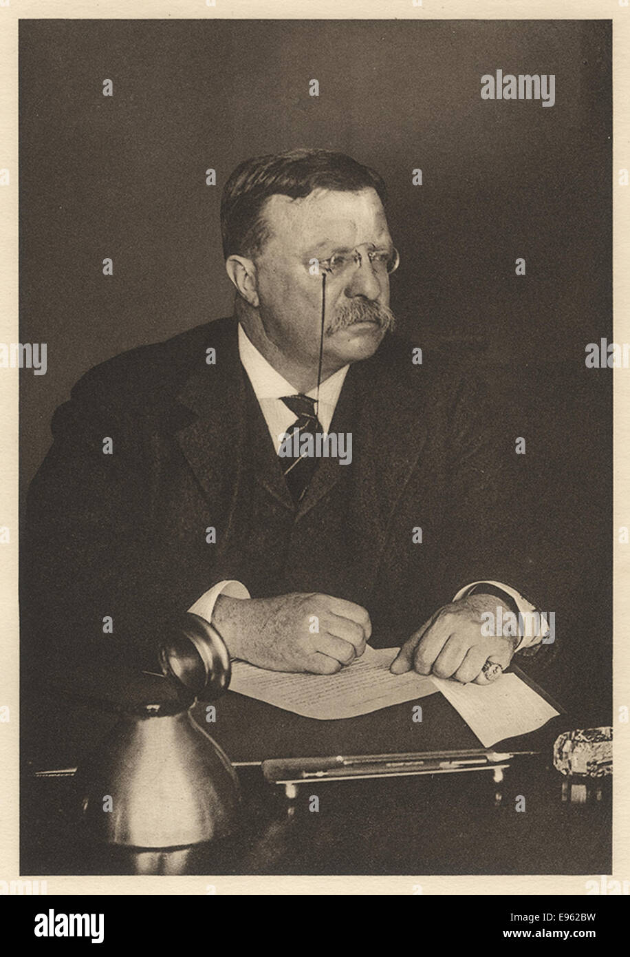 A portrait of Theodore Roosevelt (1858-1919), the 26th President of the ...