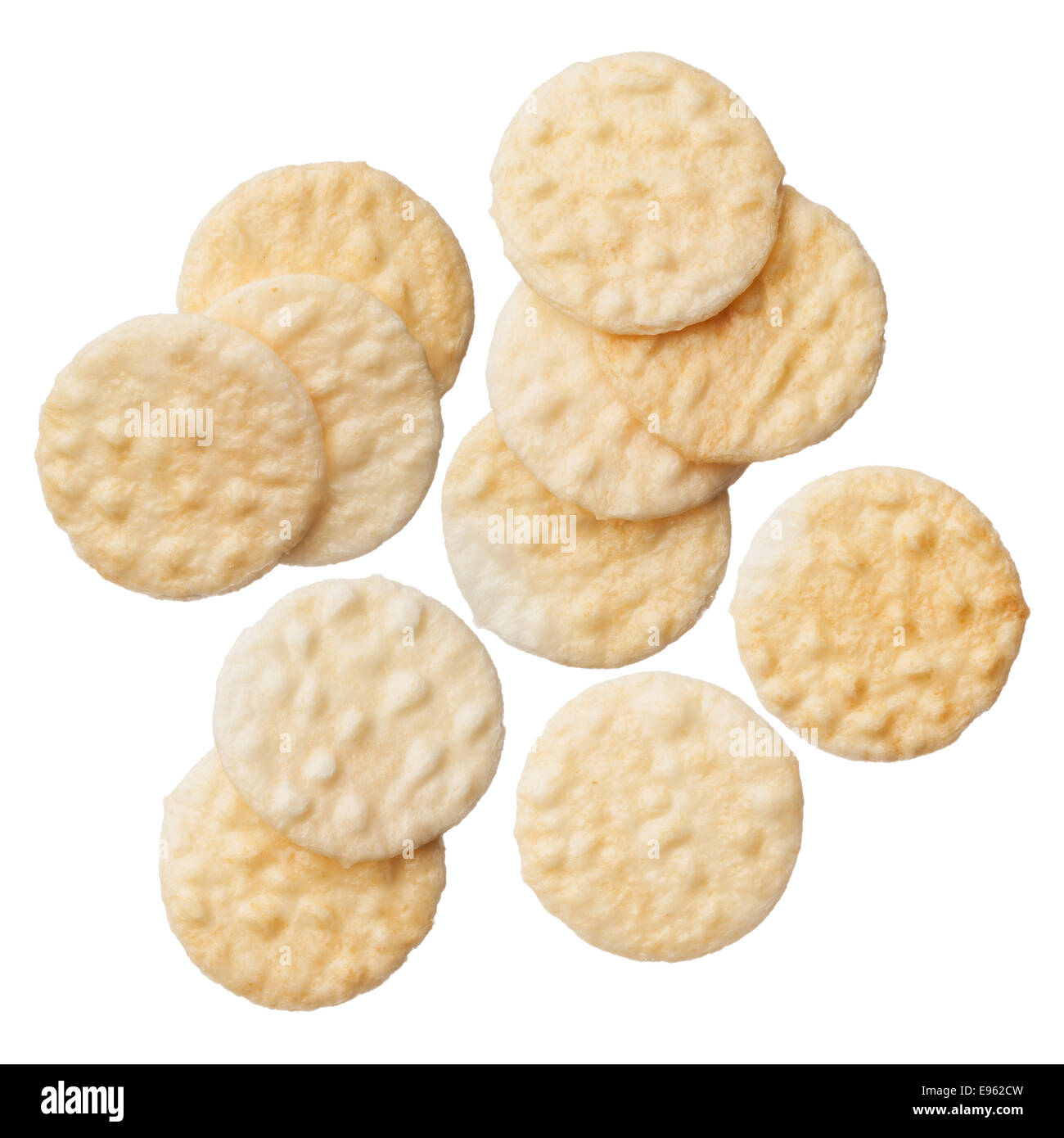 Rice crackers isolated on white background, close up Stock Photo - Alamy