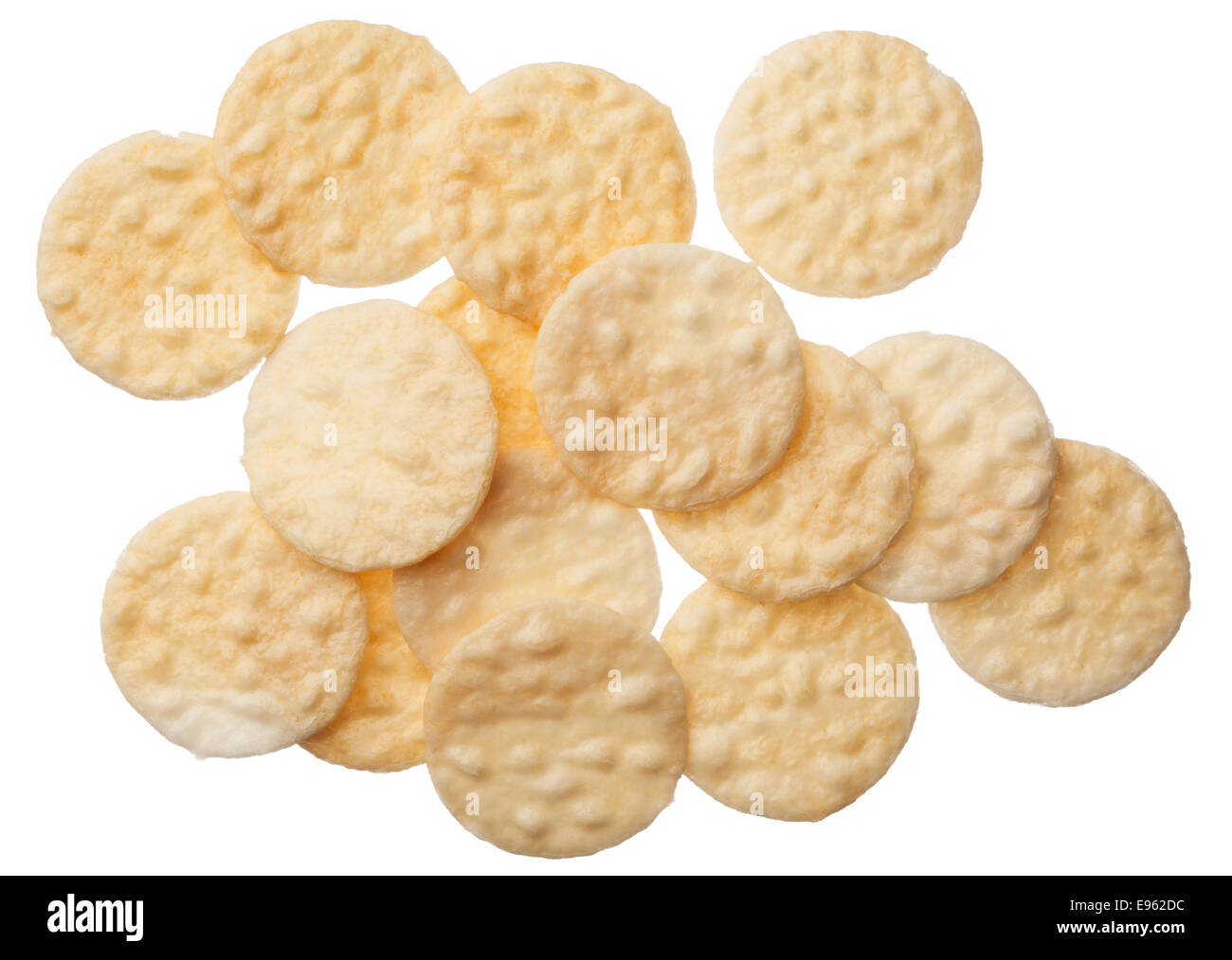 Rice crackers isolated on white background, close up Stock Photo - Alamy