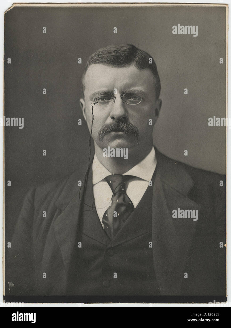 This portrait features Theodore Roosevelt, the 26th President of the ...