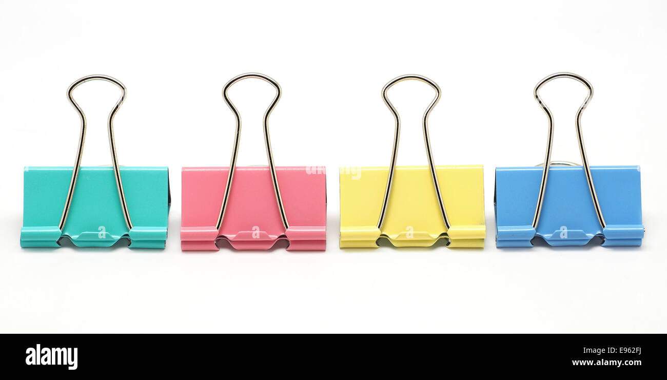 colorful binder clip isolated on white background Stock Photo - Alamy