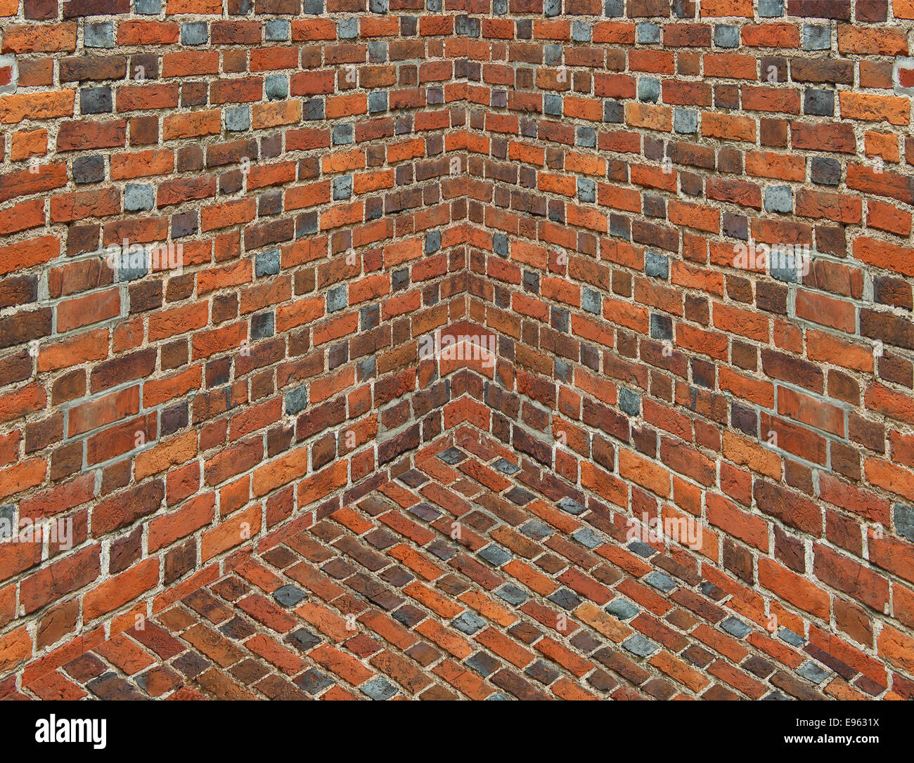 angle in the room with walls and floor from the red brick Stock Photo ...