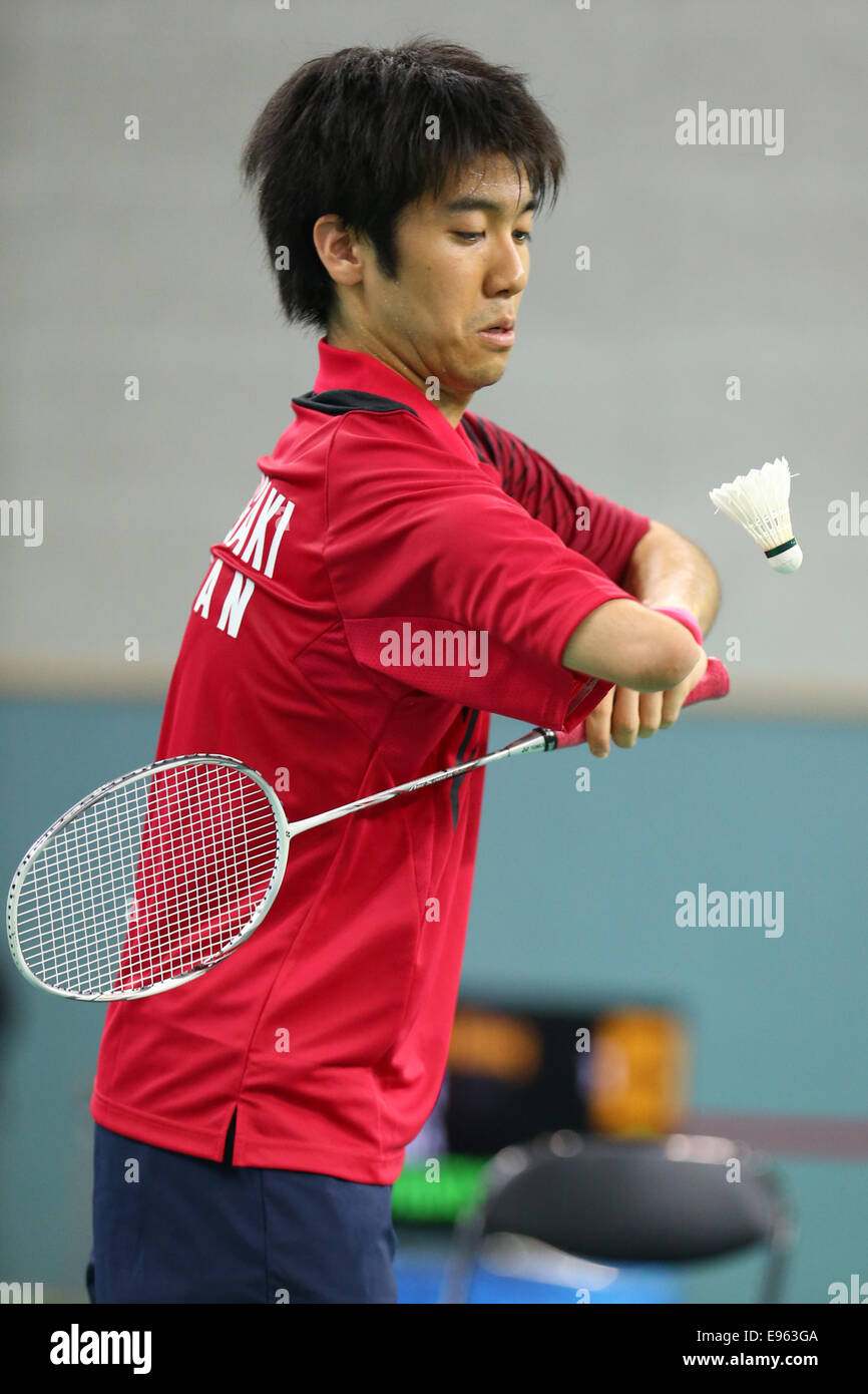 Incheon, South Korea. 20th Oct, 2014. Gen Shogaki (JPN) Badminton ...