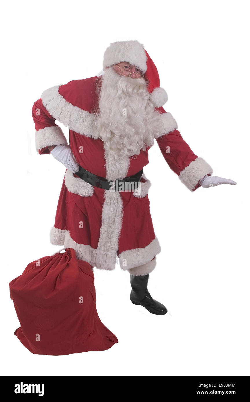 Santa Clause on white background Stock Photo - Alamy