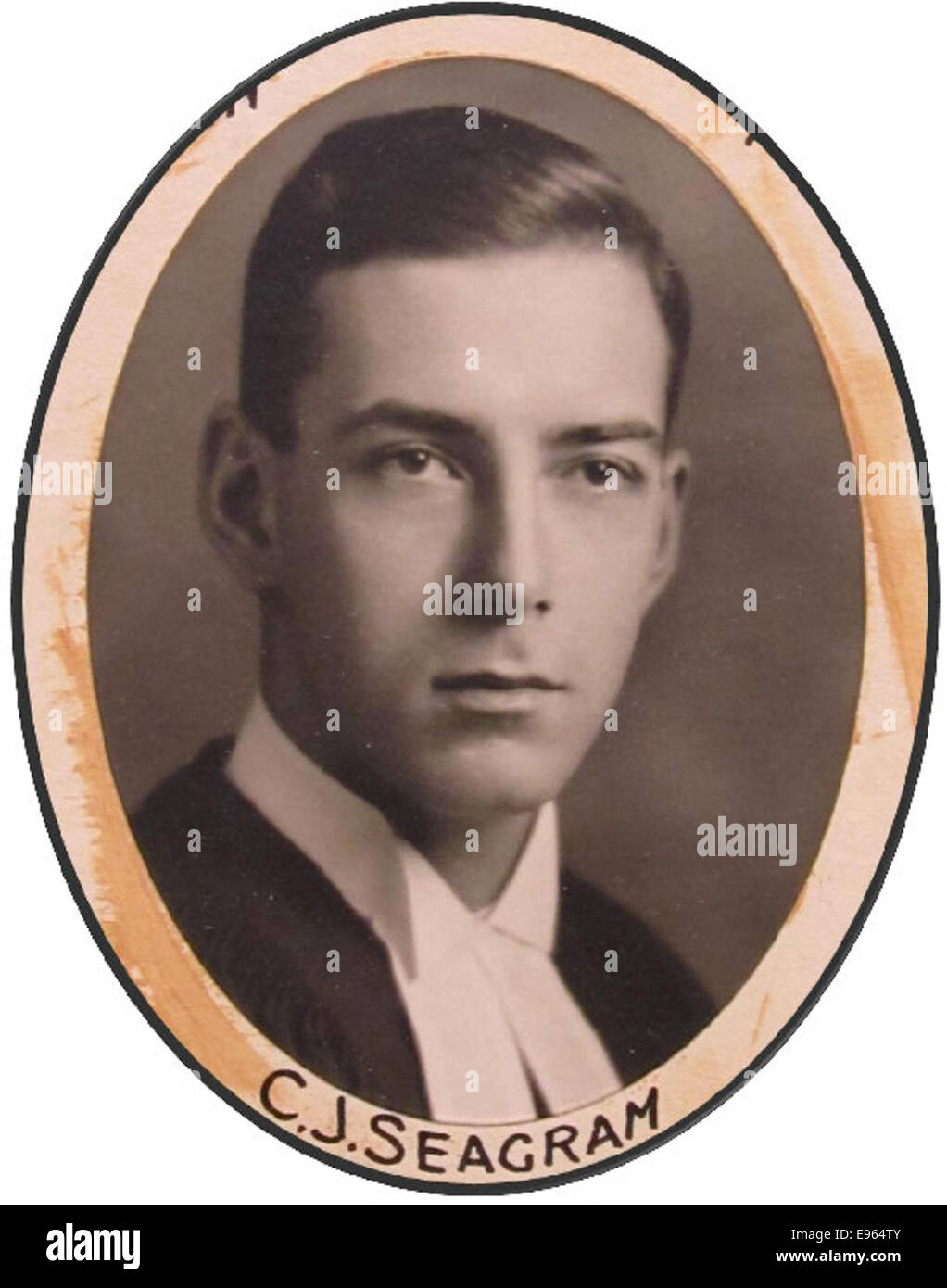 This portrait features Charles Joseph Seagram (1918-2008), a Canadian ...