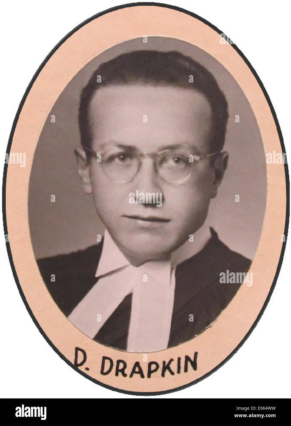 This portrait photograph features Darrell Drapkin, a Canadian lawyer ...