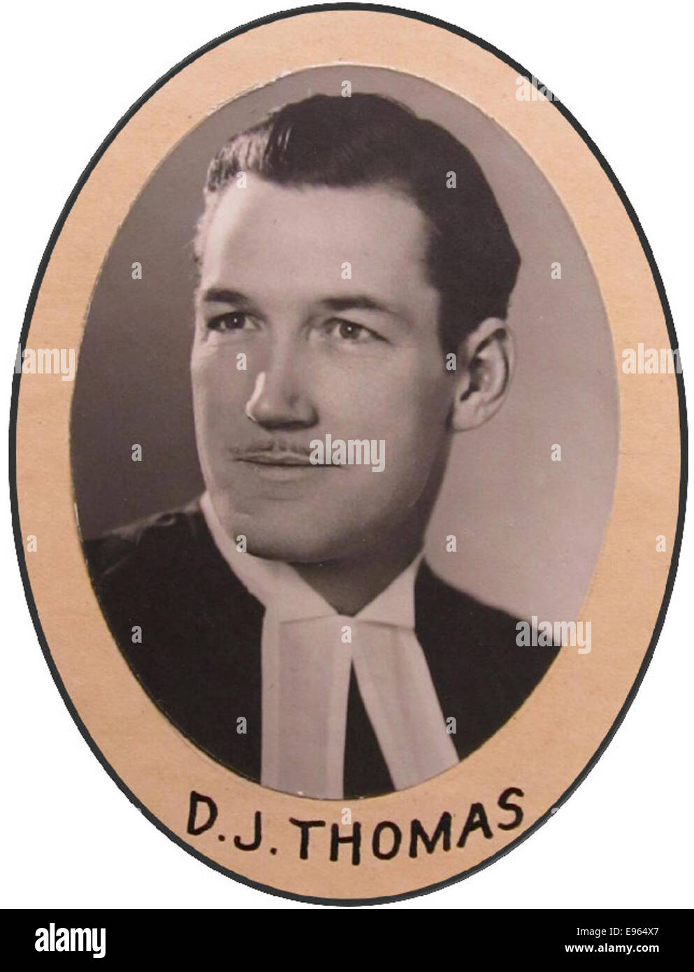 This portrait photograph shows David James Thomas, a 1947 graduate of ...