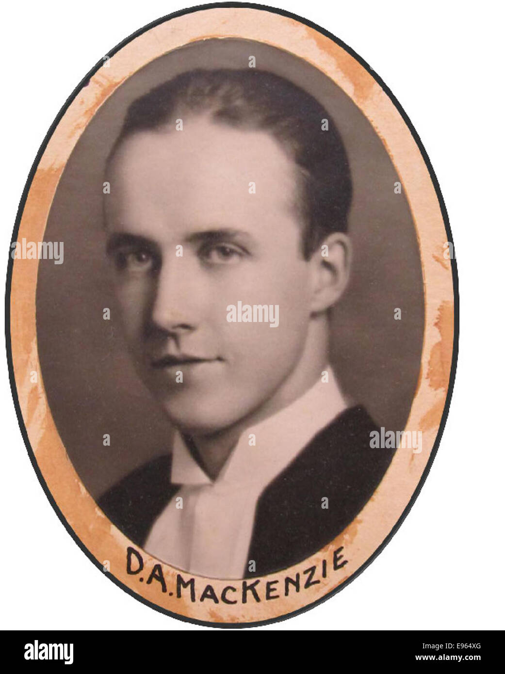 A portrait photograph of Donald Alexander MacKenzie, capturing a moment ...