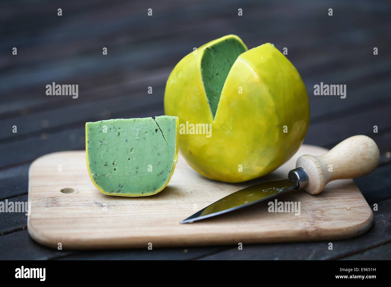 Dutch pesto cheese Stock Photo - Alamy