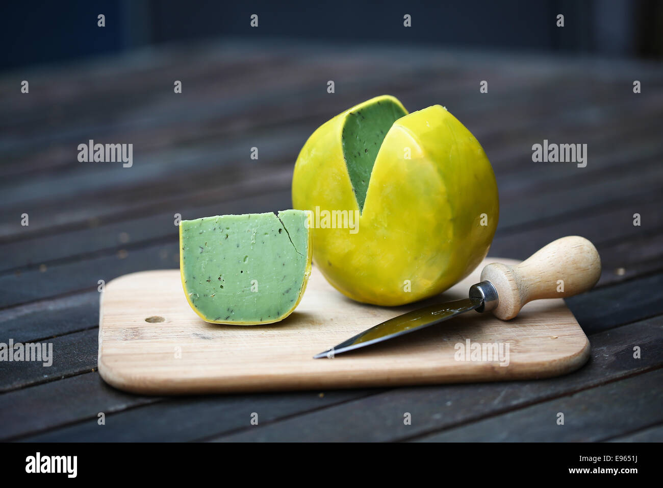 Dutch pesto cheese Stock Photo - Alamy