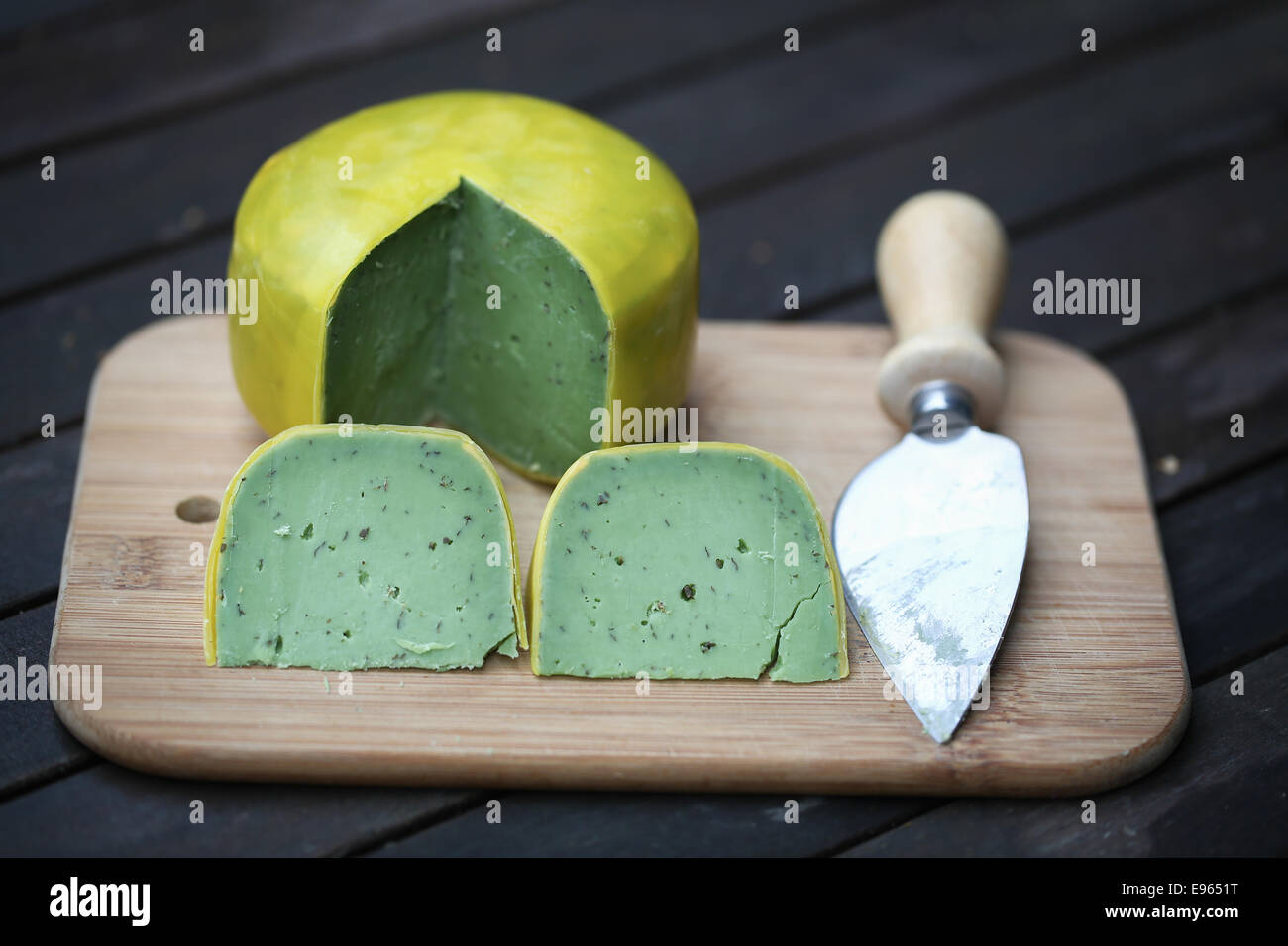 Dutch pesto cheese Stock Photo - Alamy