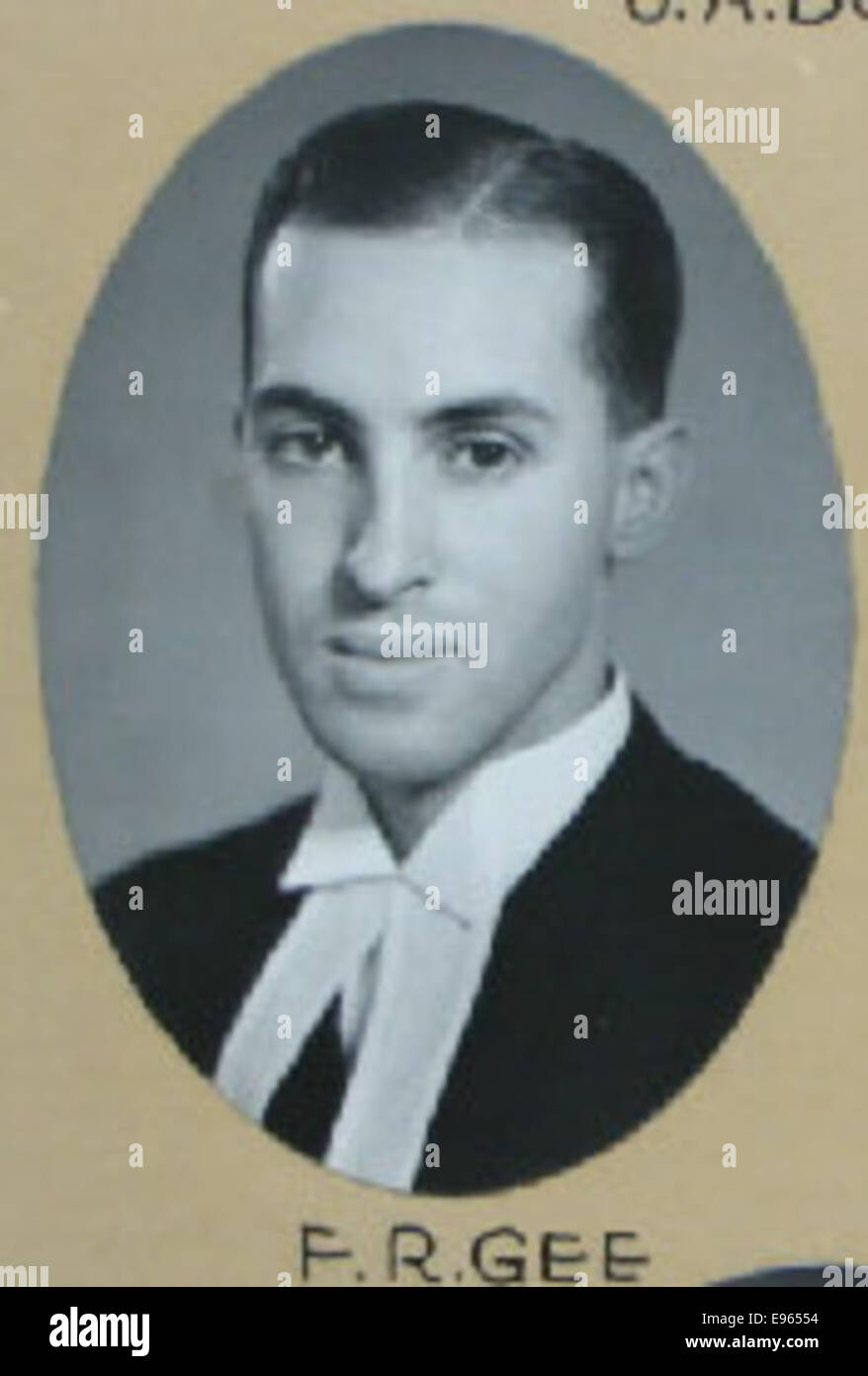 A portrait of Frank Reginald Gee, a 1940 graduate of Osgoode Hall Law ...