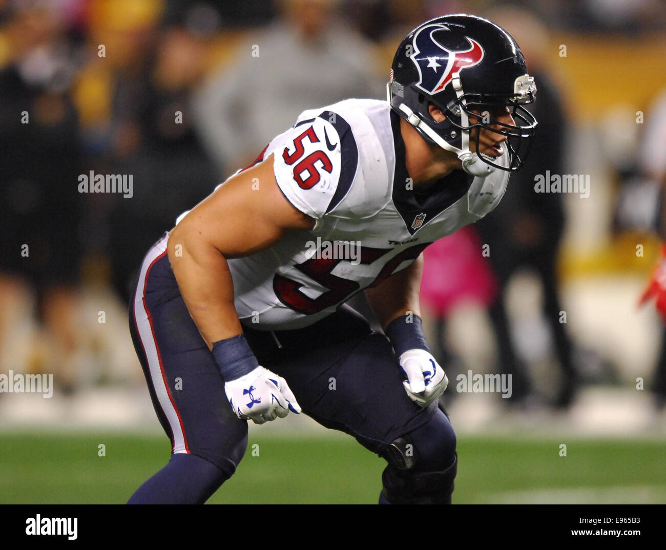 Pittsburgh, USA. 20th Oct, 2014. Brian Cushing #56 during the ...