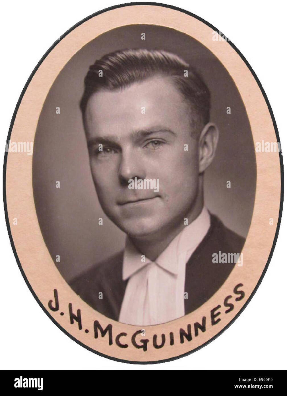 A black-and-white portrait of James Hugh McGuinness, a graduate of ...