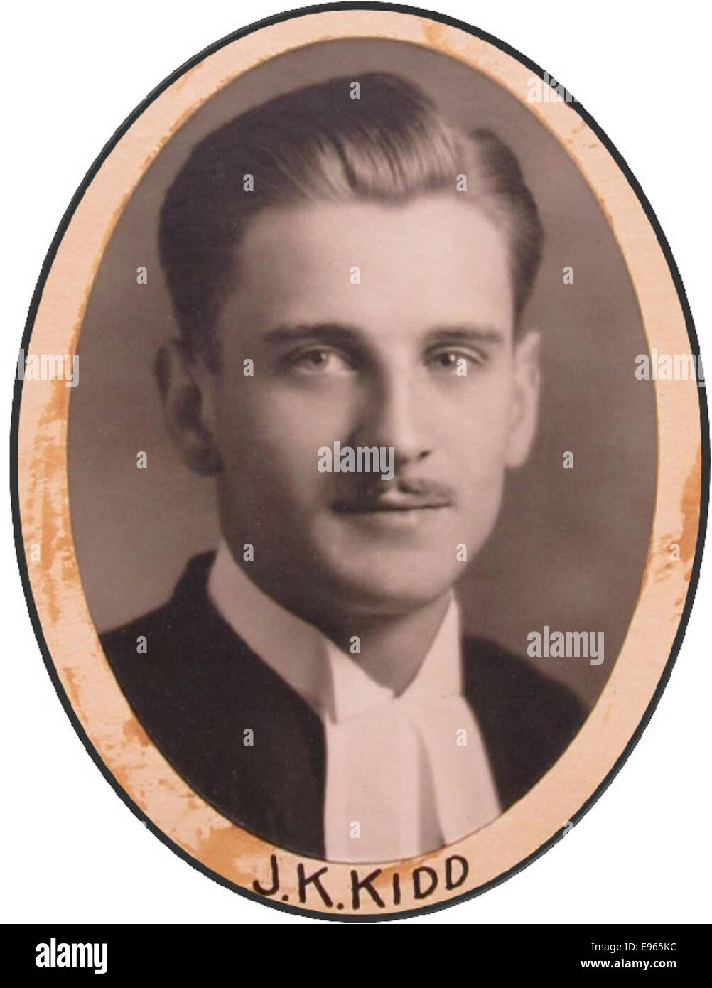 This portrait photograph features James Kenneth Kidd, an individual who ...