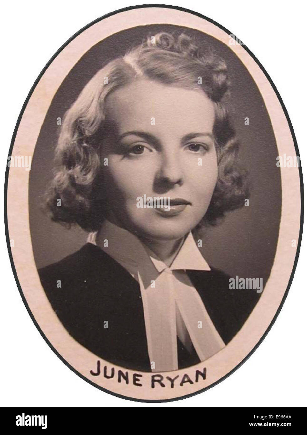 A portrait photograph of June Helen Ryan, born in 1917. The image ...