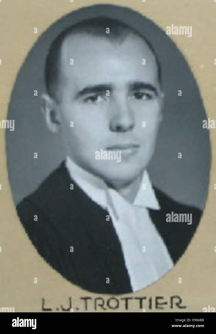 A portrait of Leo Joseph Trottier, a graduate of Osgoode Hall Law ...