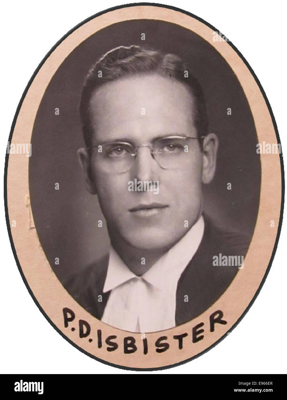 This is a portrait photograph of Philip Douglas Isbister (1918-1995), a ...