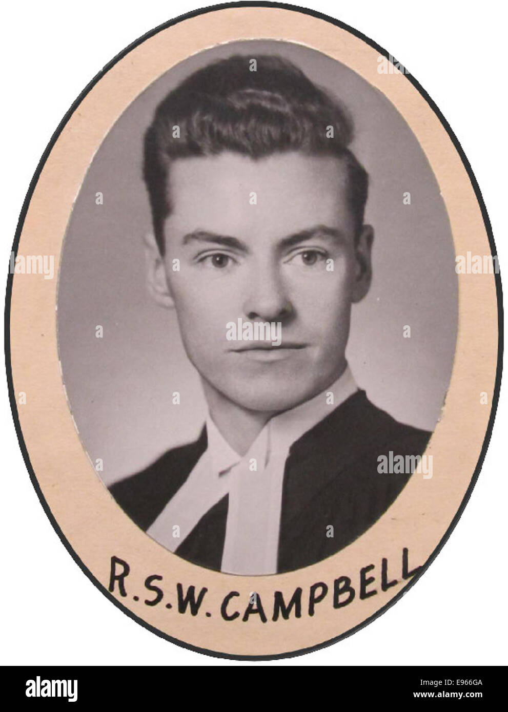 This portrait photograph depicts Robert Stirling Wylie Campbell, a 1947 ...