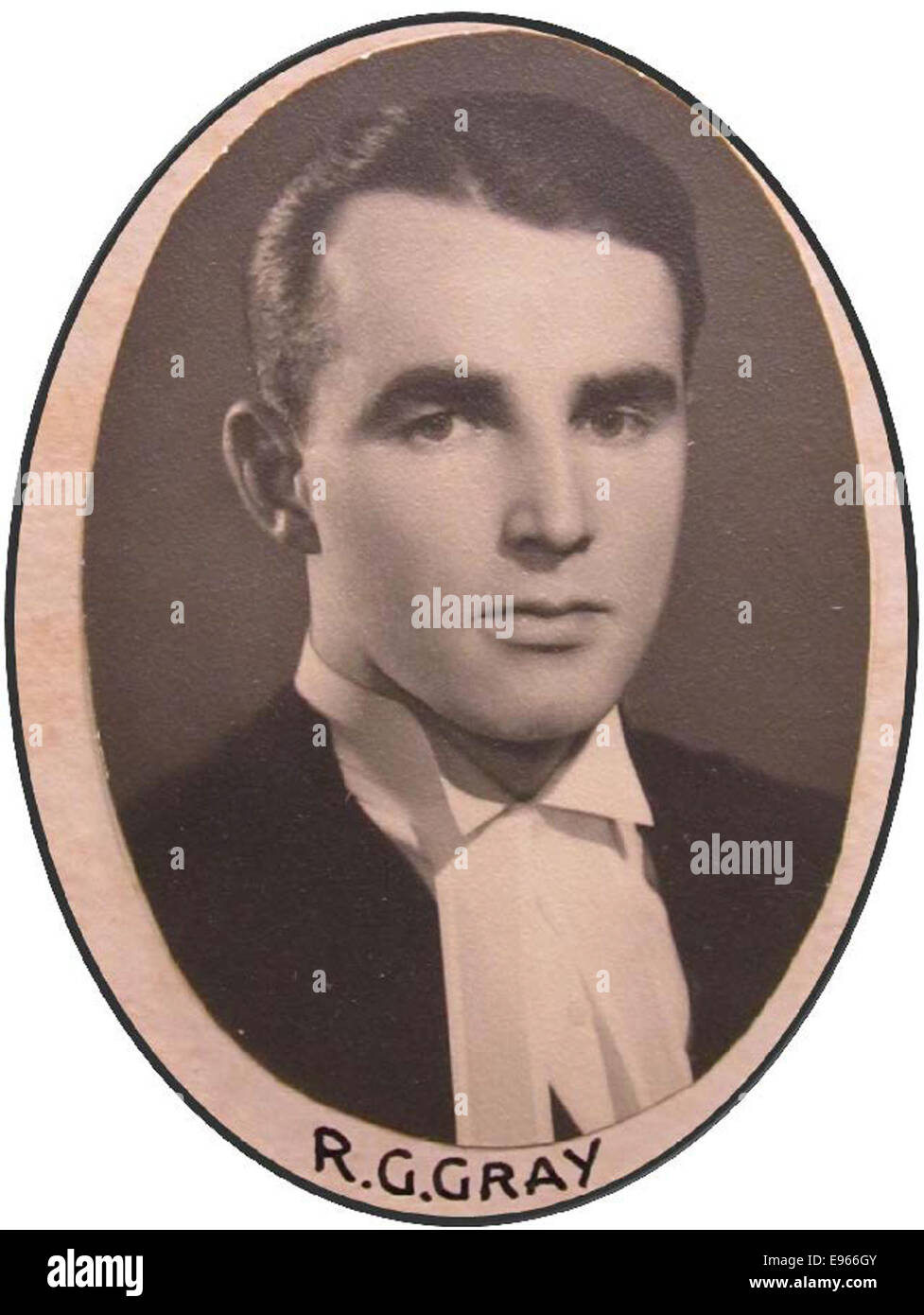 A portrait photograph of Ross Garstang Gray (1916-1992), an Osgoode ...