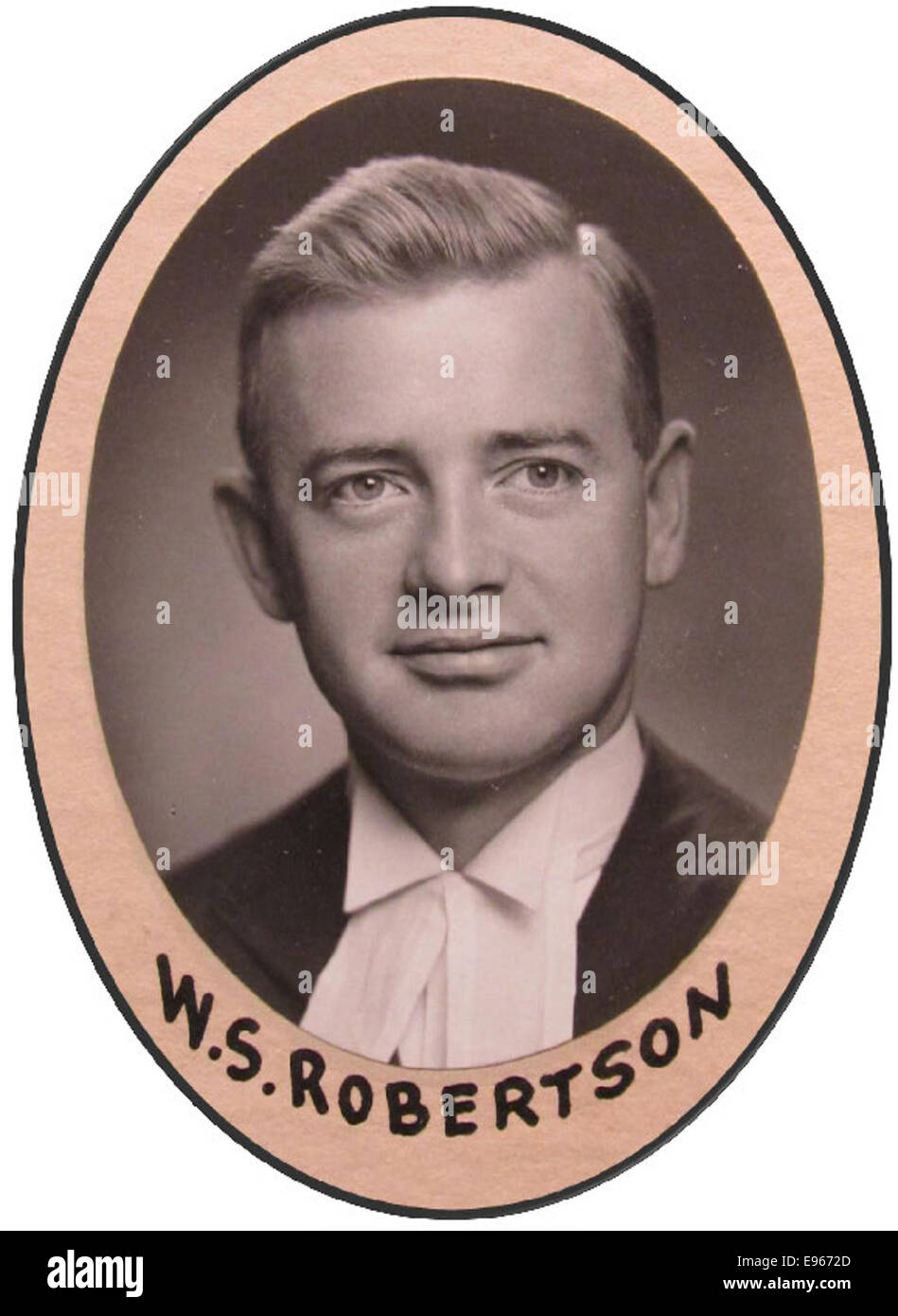 A formal portrait of William Struan Robertson, a 1948 graduate of ...