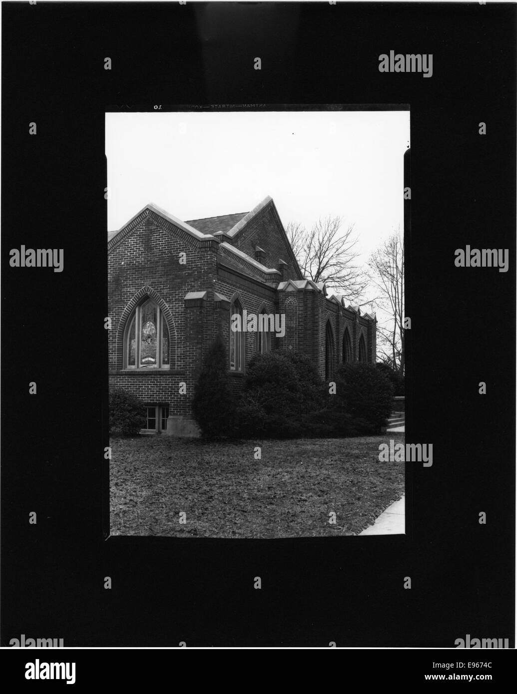 Photograph of a Baptist church, showing the architectural details and ...