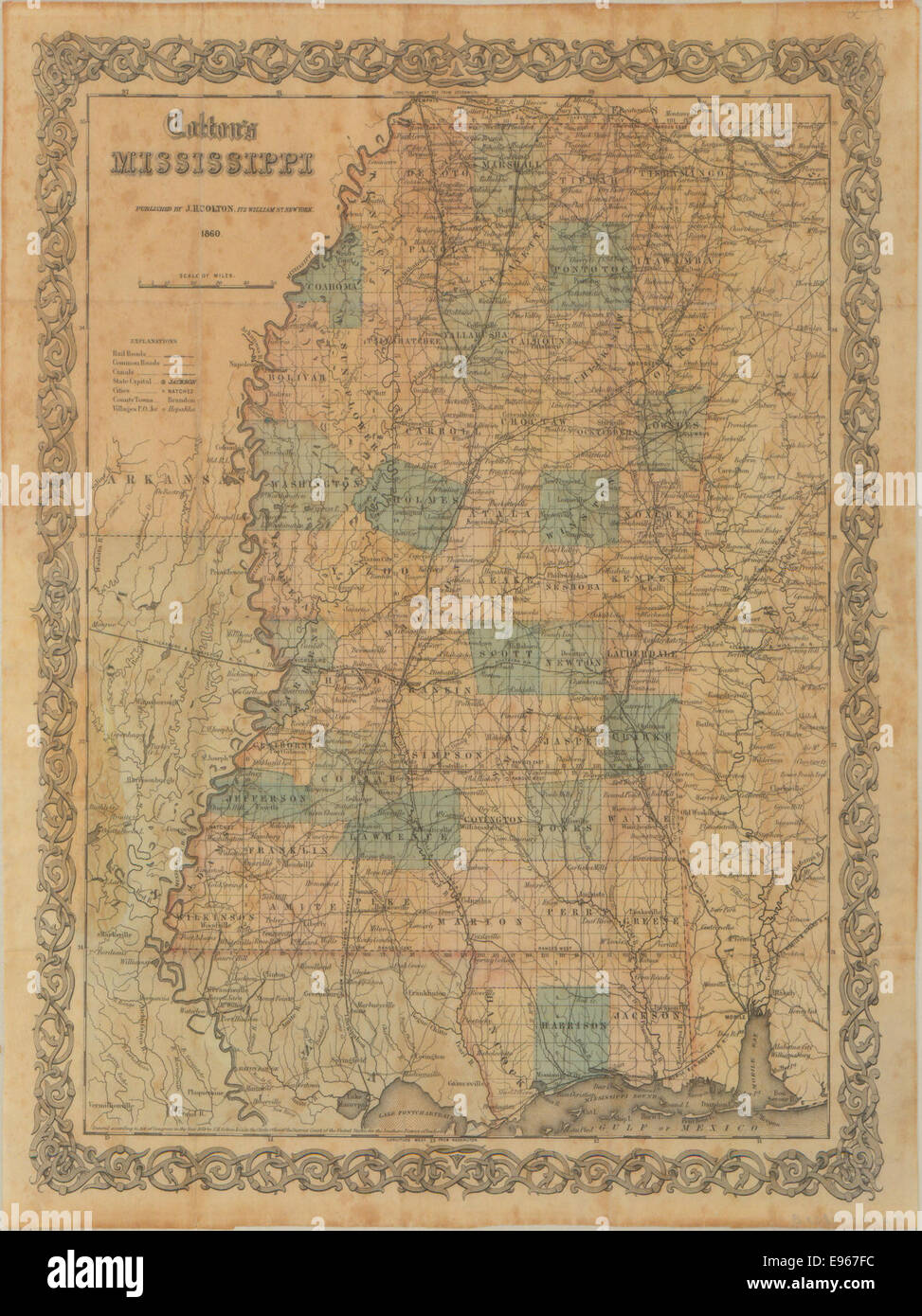 Mississippi river map 1800s hi-res stock photography and images - Alamy