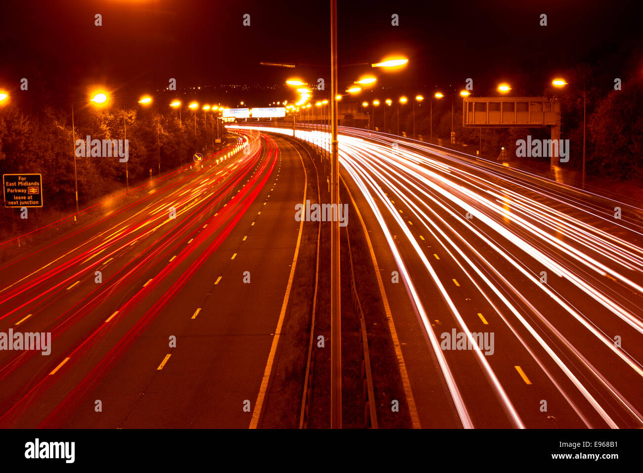 Motorway Traffic trails Stock Photo - Alamy