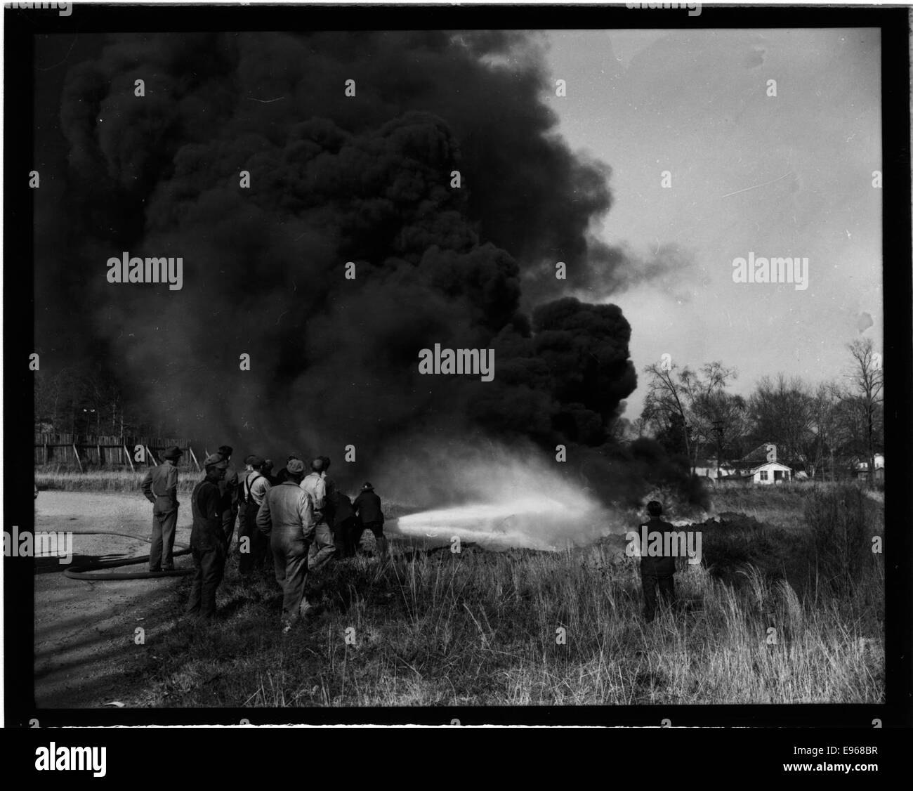This image shows a firemen's demonstration in Brookhaven on January 26 ...