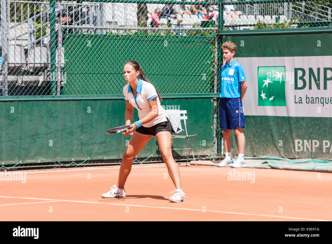 Junior girls tournament on outside court at roland garros hi-res stock ...