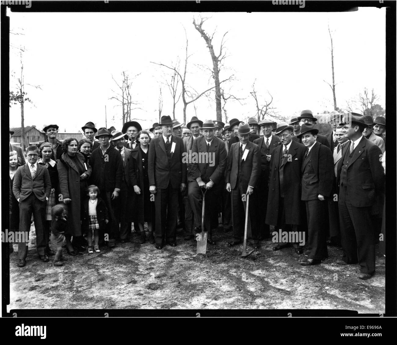 This photograph shows a groundbreaking ceremony, marking the start of ...