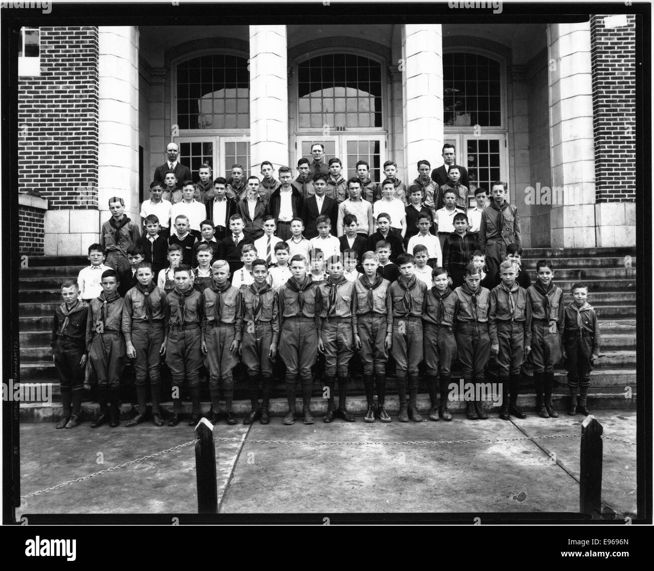 A group photograph of Boy Scouts, likely taken in the early 20th ...