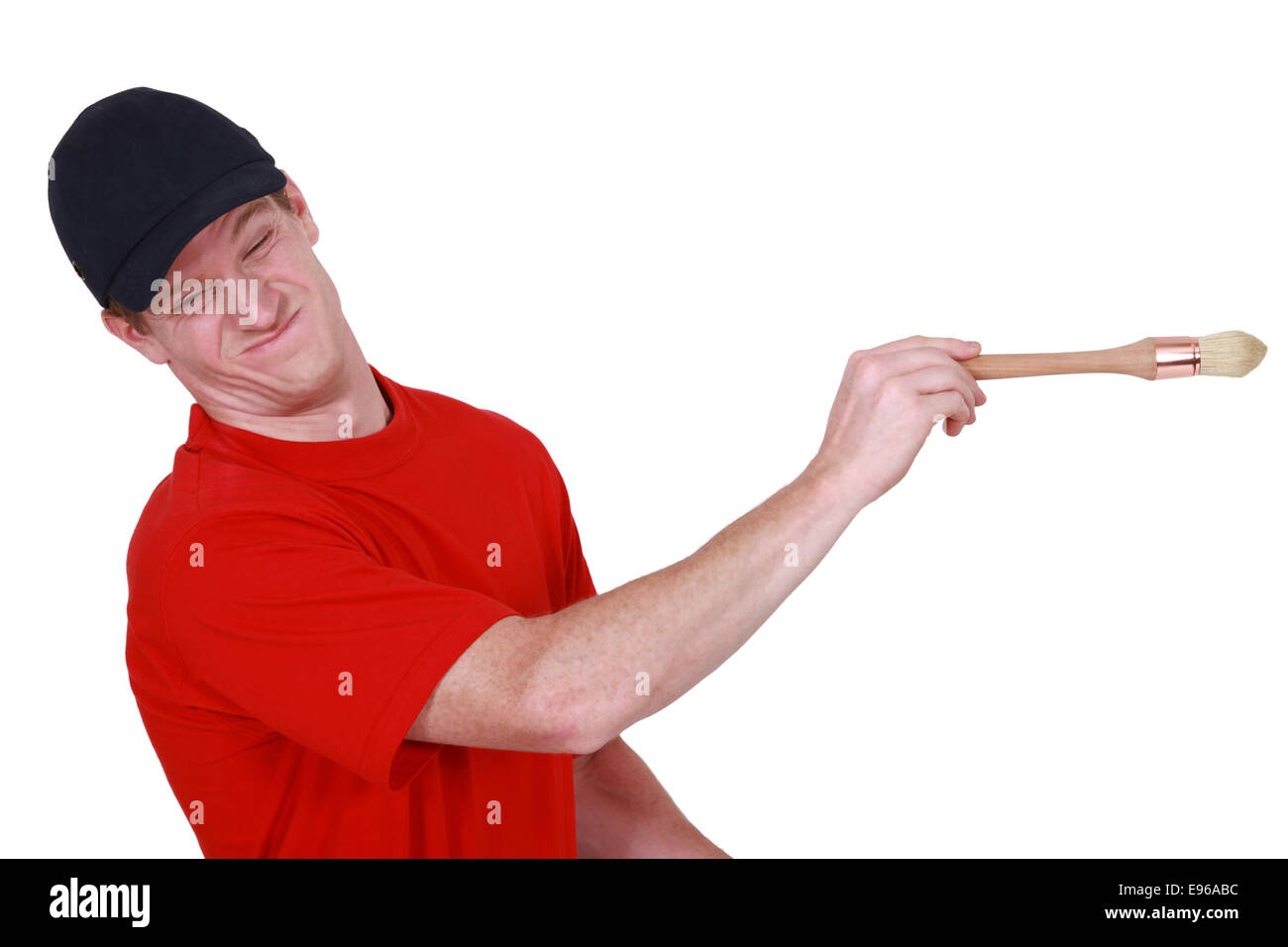 Decorator with a distasteful look on his face Stock Photo - Alamy