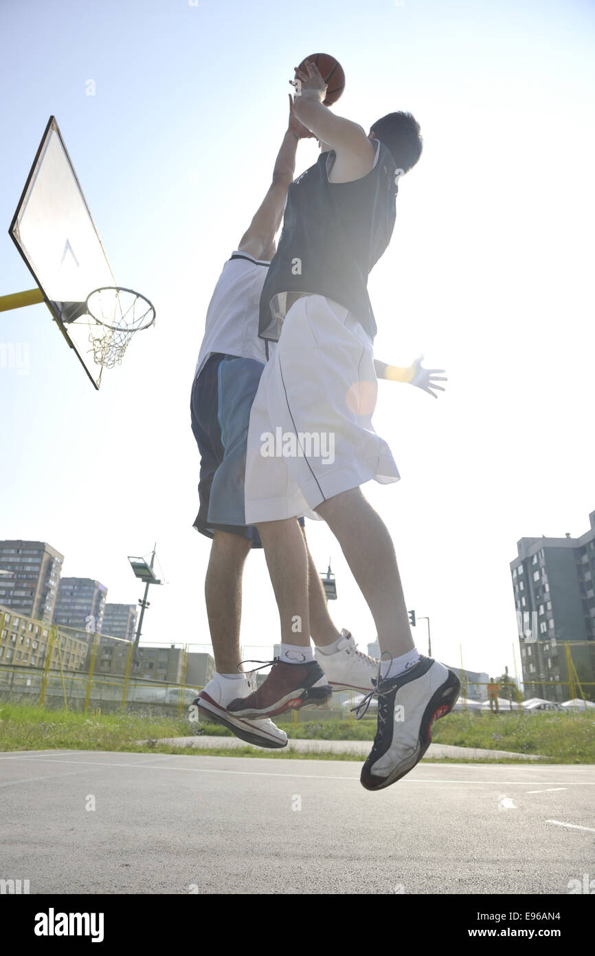 streetball game at early morning Stock Photo - Alamy