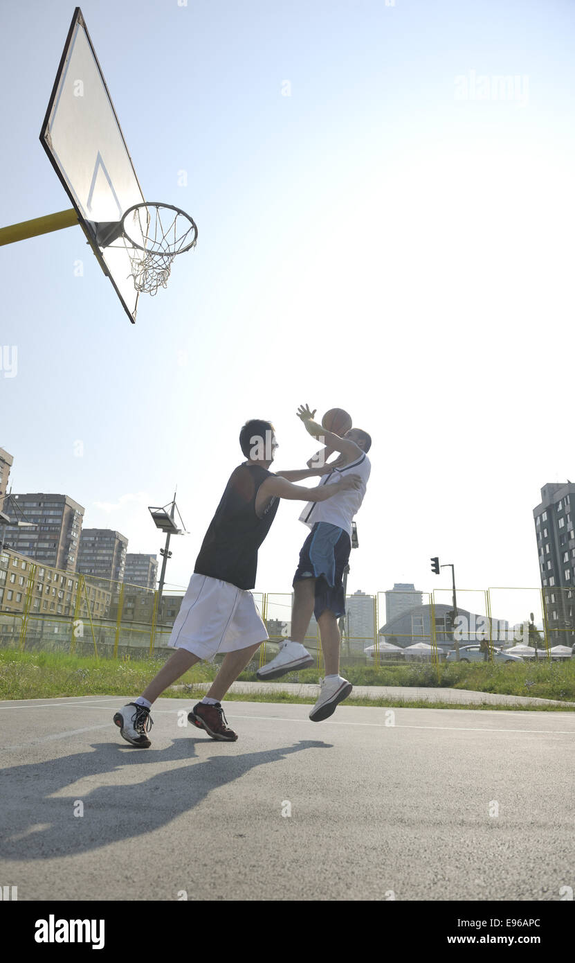 streetball game at early morning Stock Photo - Alamy