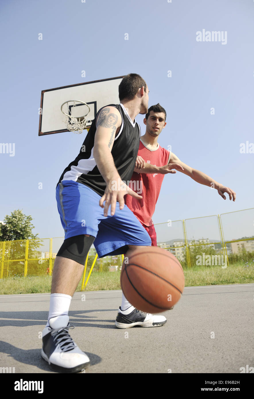 streetball game at early morning Stock Photo - Alamy