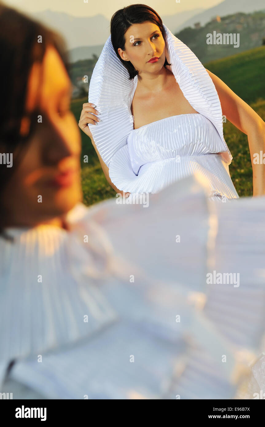 running bride Stock Photo - Alamy