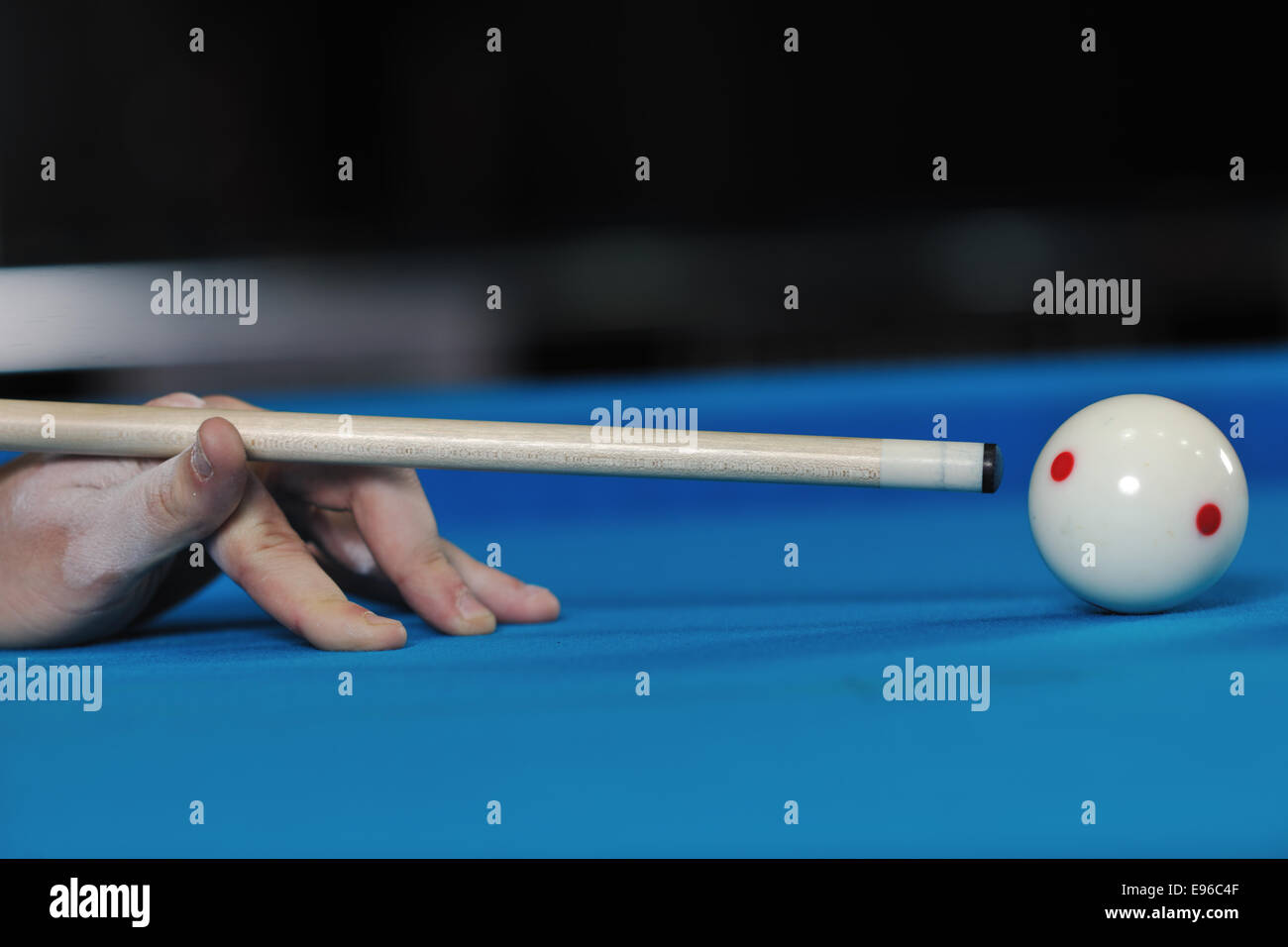 young man play pro billiard game Stock Photo - Alamy