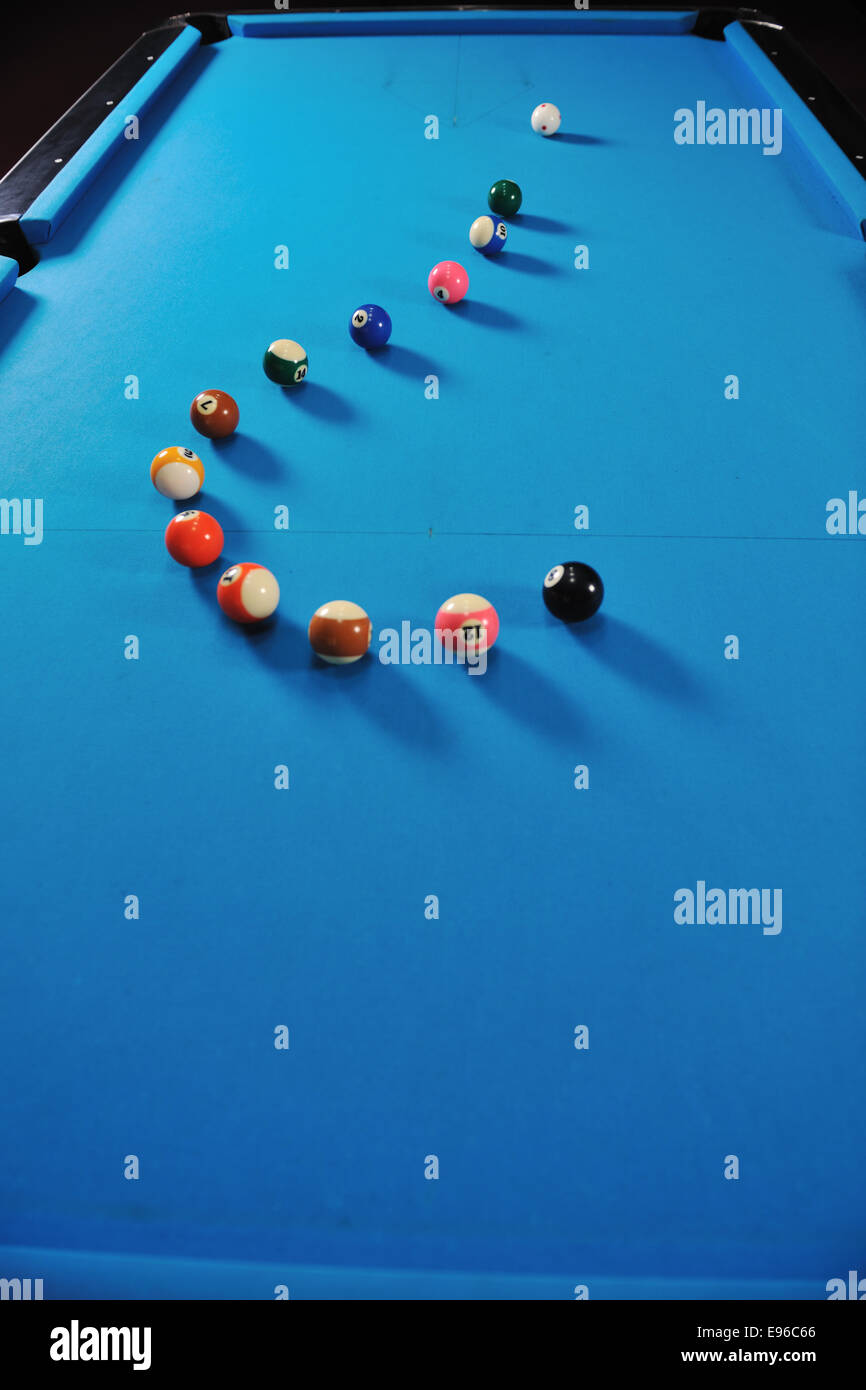 young man play pro billiard game Stock Photo - Alamy