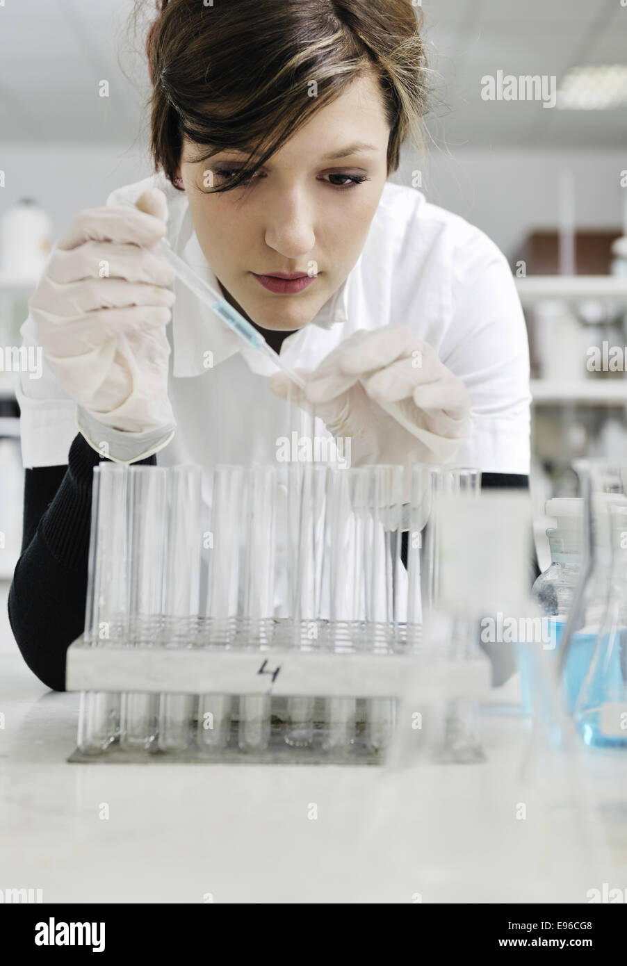 young woman in lab Stock Photo - Alamy