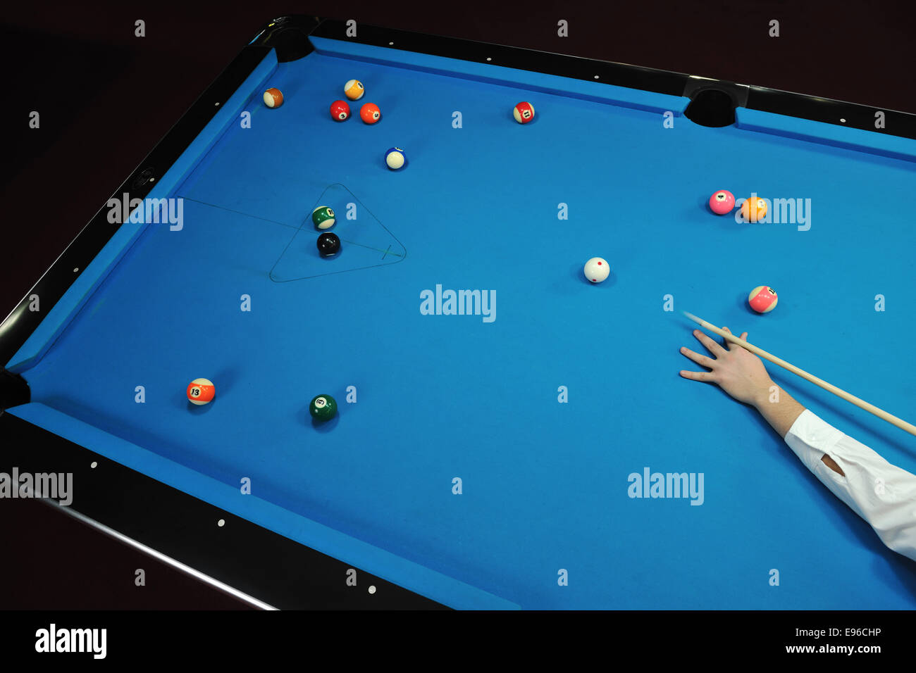 young man play pro billiard game Stock Photo - Alamy