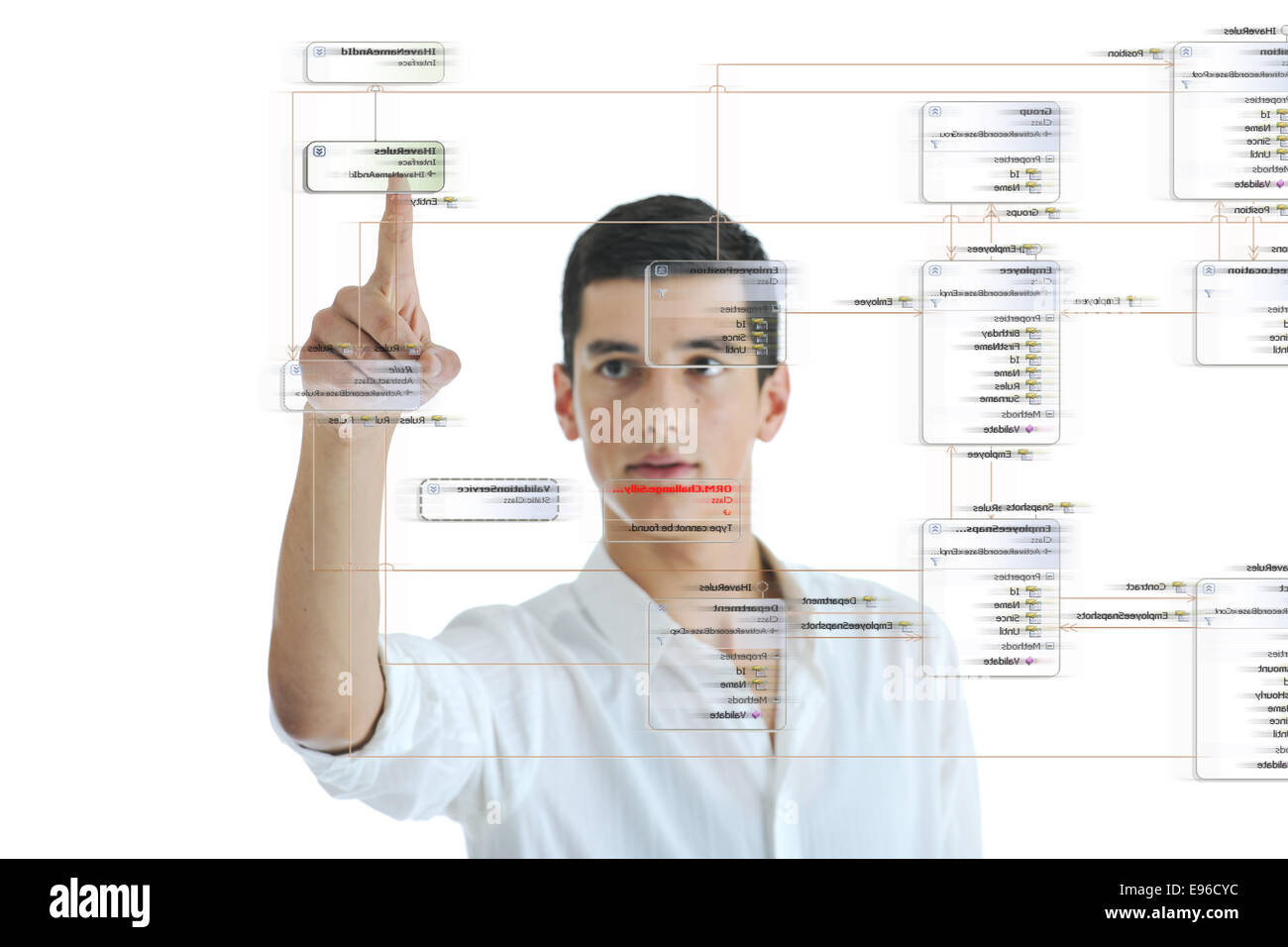 businessman touching futuristic screen Stock Photo - Alamy