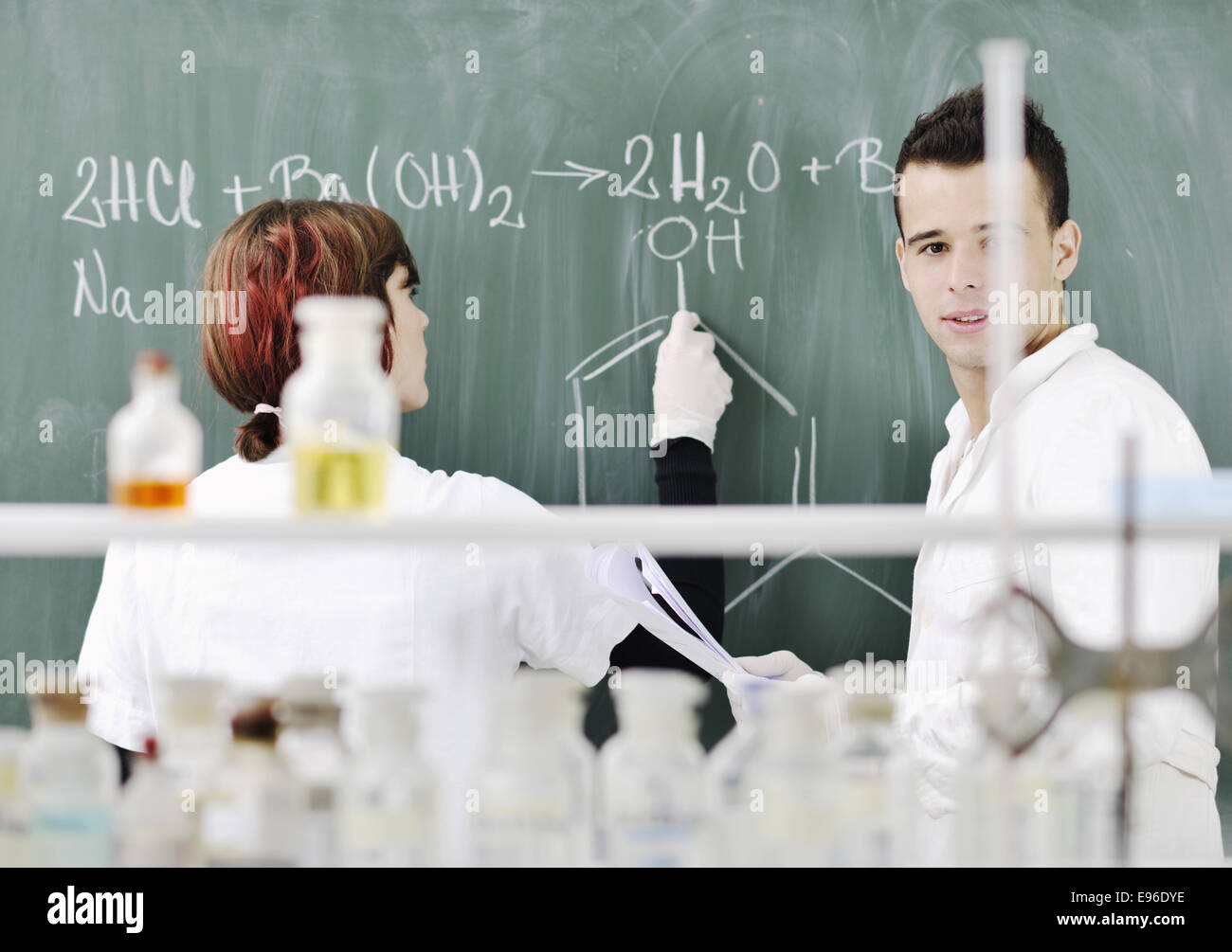 students couple in lab Stock Photo - Alamy